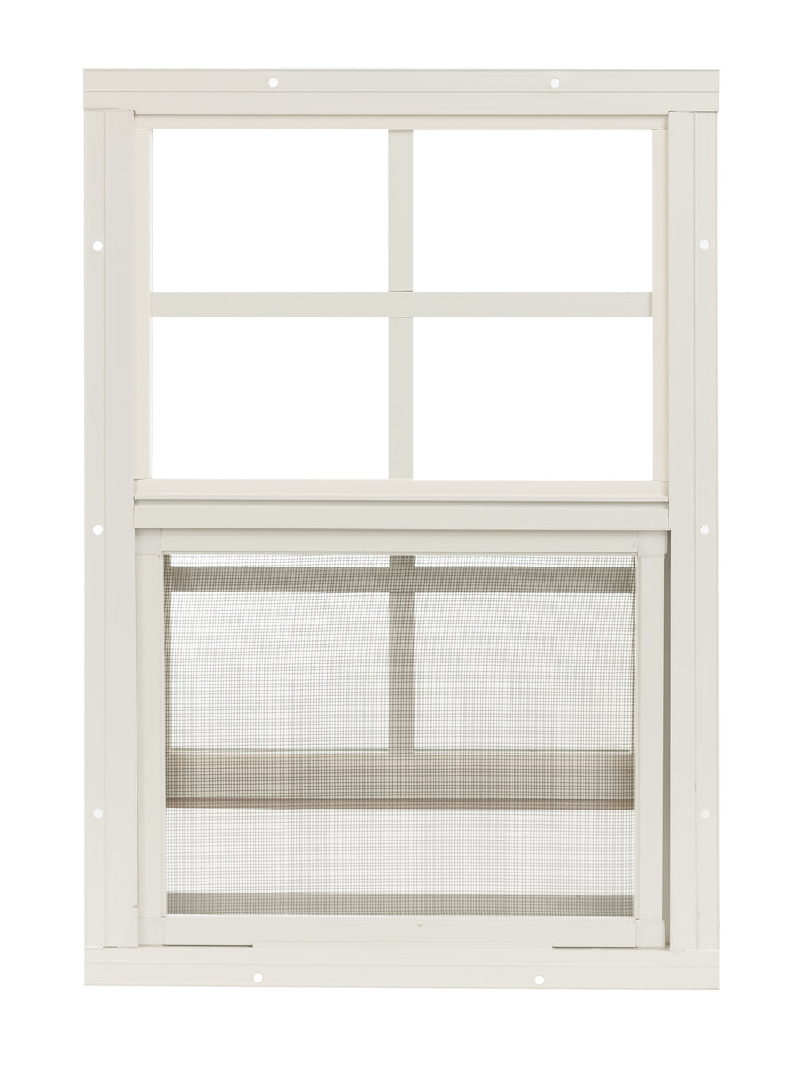 12" x 18" Flush Mount Sliding Shed Window | Tempered Glass, Screened,