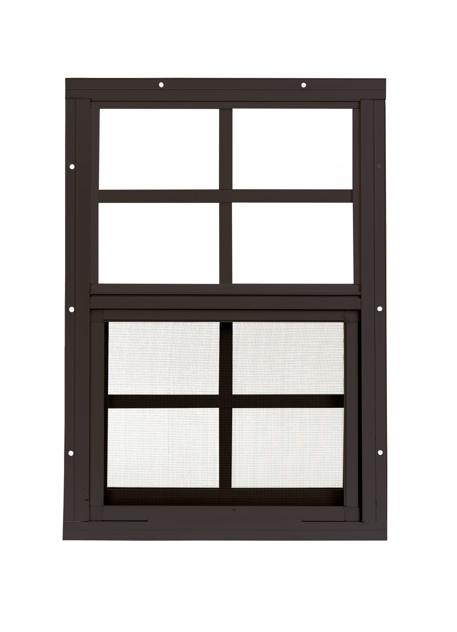 12" x 18" Flush Mount Sliding Shed Window | Tempered Glass, Screened,